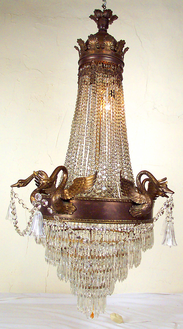 Antique Lighthouse - Superb French Empire crystal chandelier