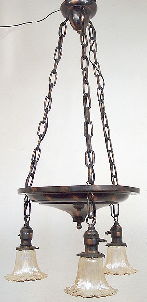 Antique Lighthouse - 3-light antique copper pan hanging light w/old ...