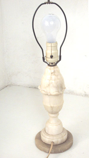 Antique Lighthouse - Hand-carved alabaster table lamp